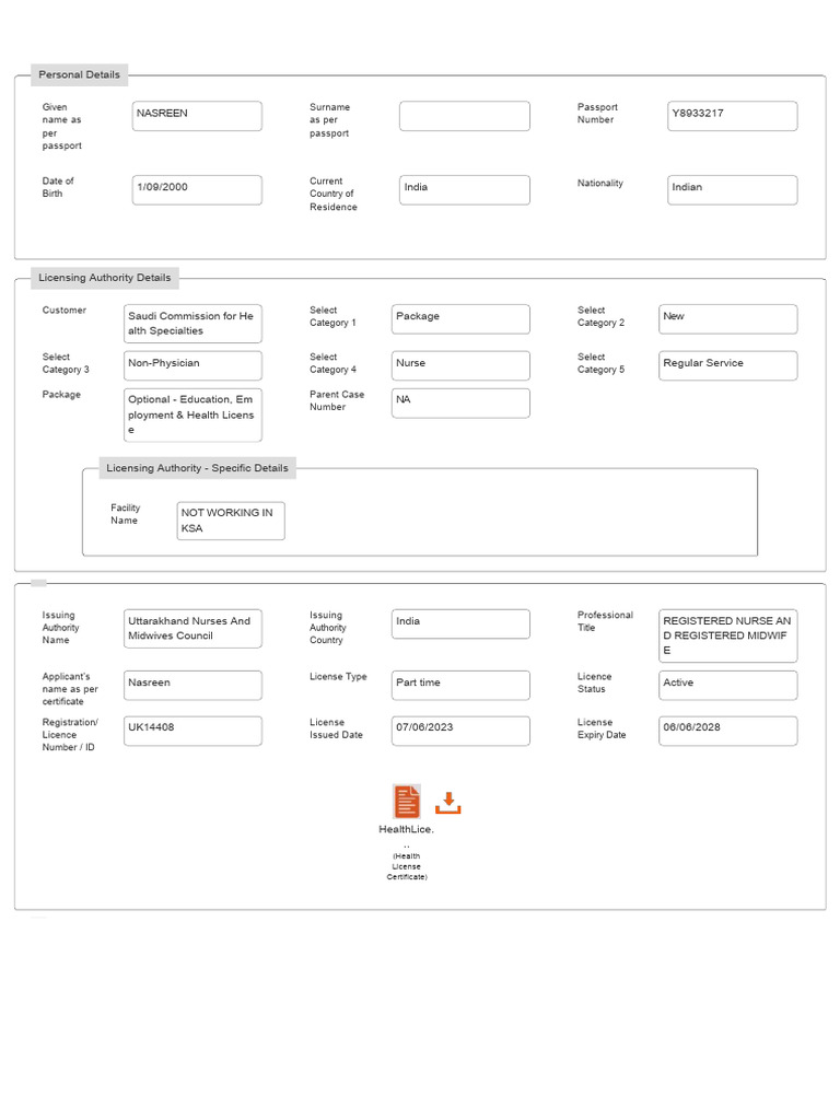 Dataflow PSV Application Details | PDF | Nursing | Midwife