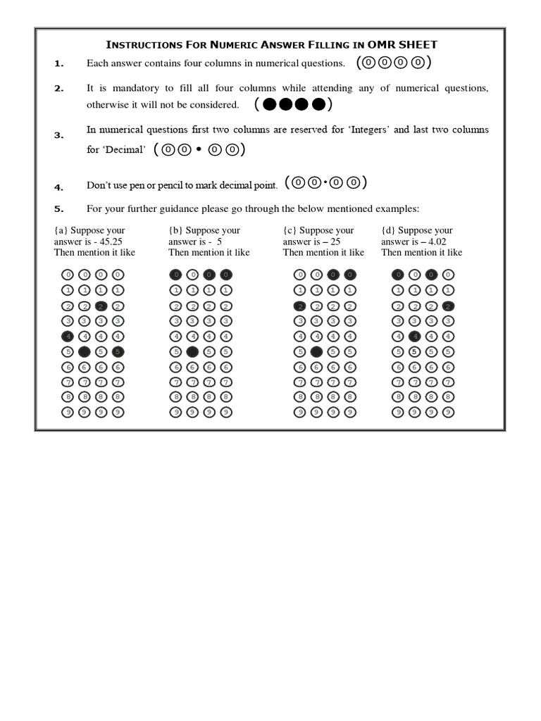 Instruction For OMR Filling | PDF