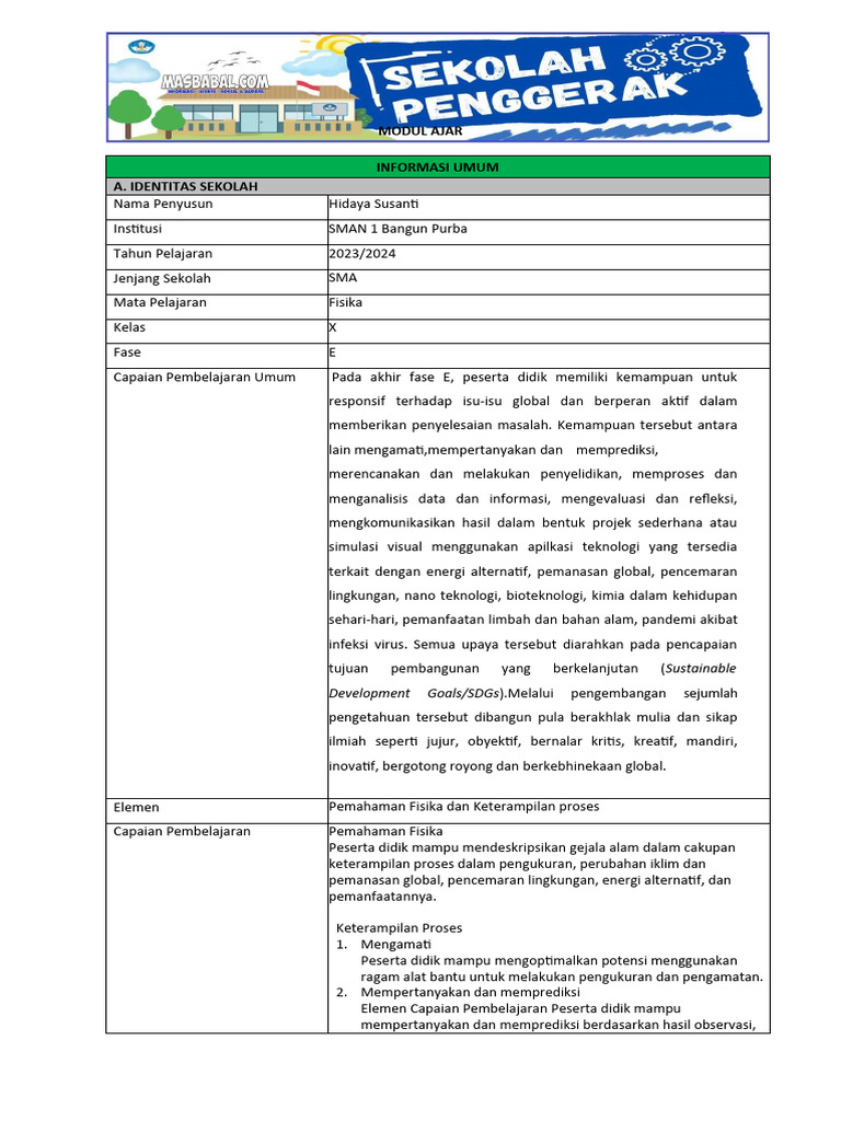 Modul Ajar Pemanasan Global Upload PMM | PDF