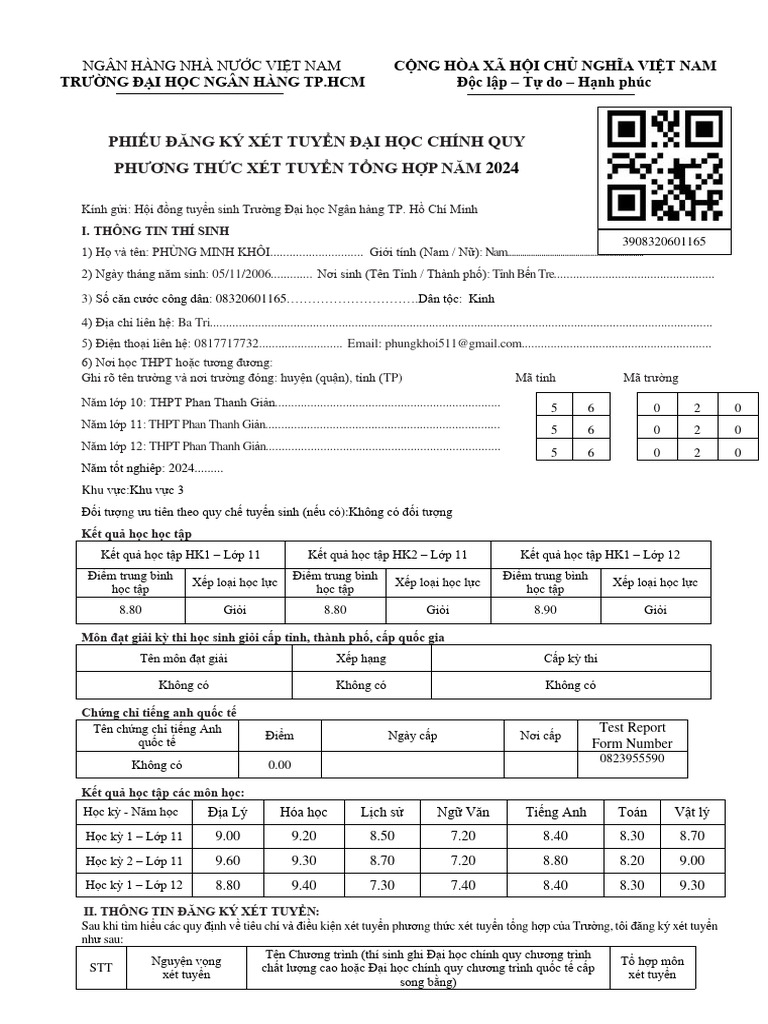 Phieu Dang Ky 96961 | PDF