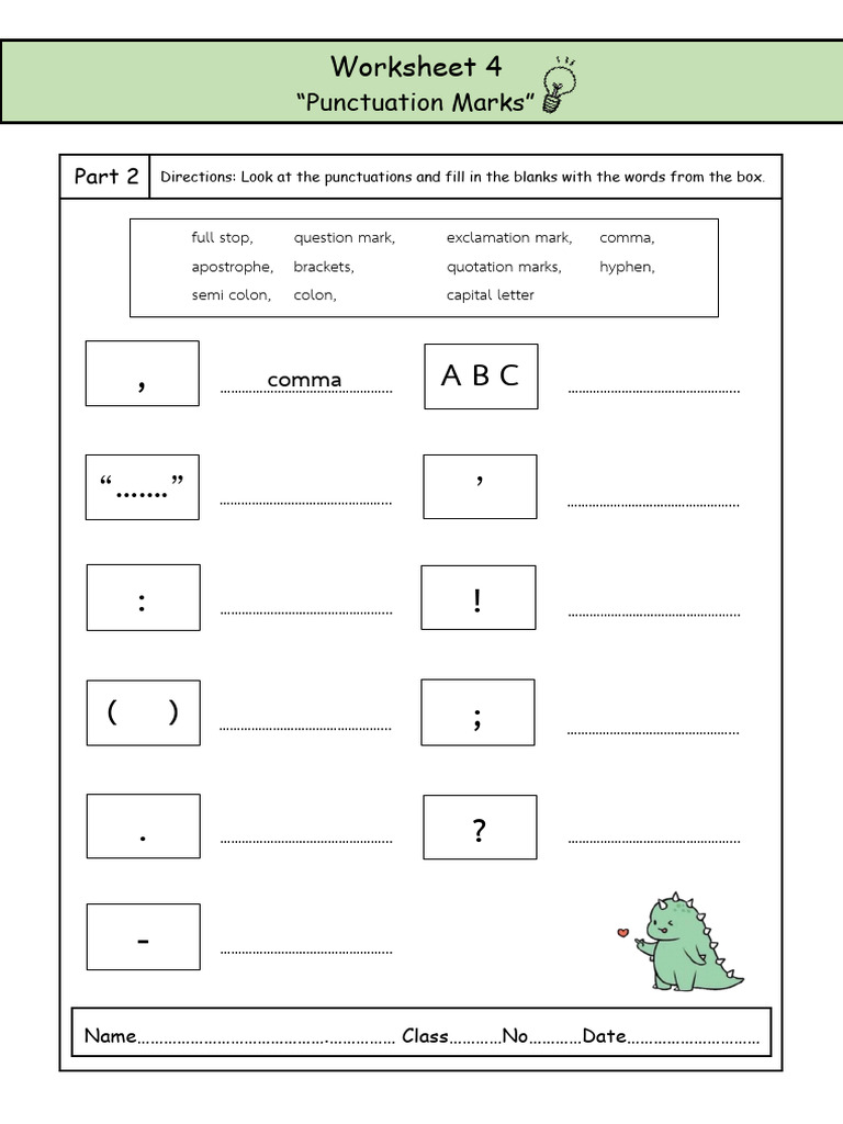 Worksheet 4 Punctuation Marks | PDF | Language Arts & Discipline