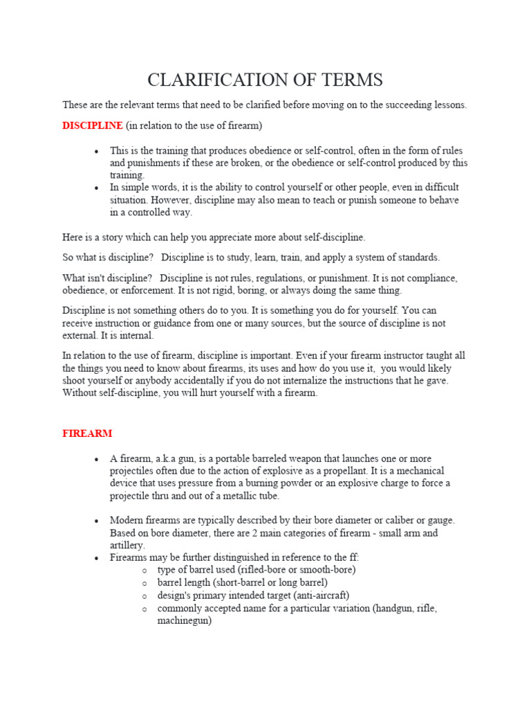 Clarification of Terms | PDF | Firearms | Cartridge (Firearms)