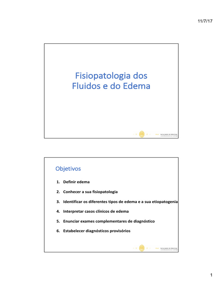 Fisiopatologia e Diagnóstico do Edema | PDF | Edema | Coração