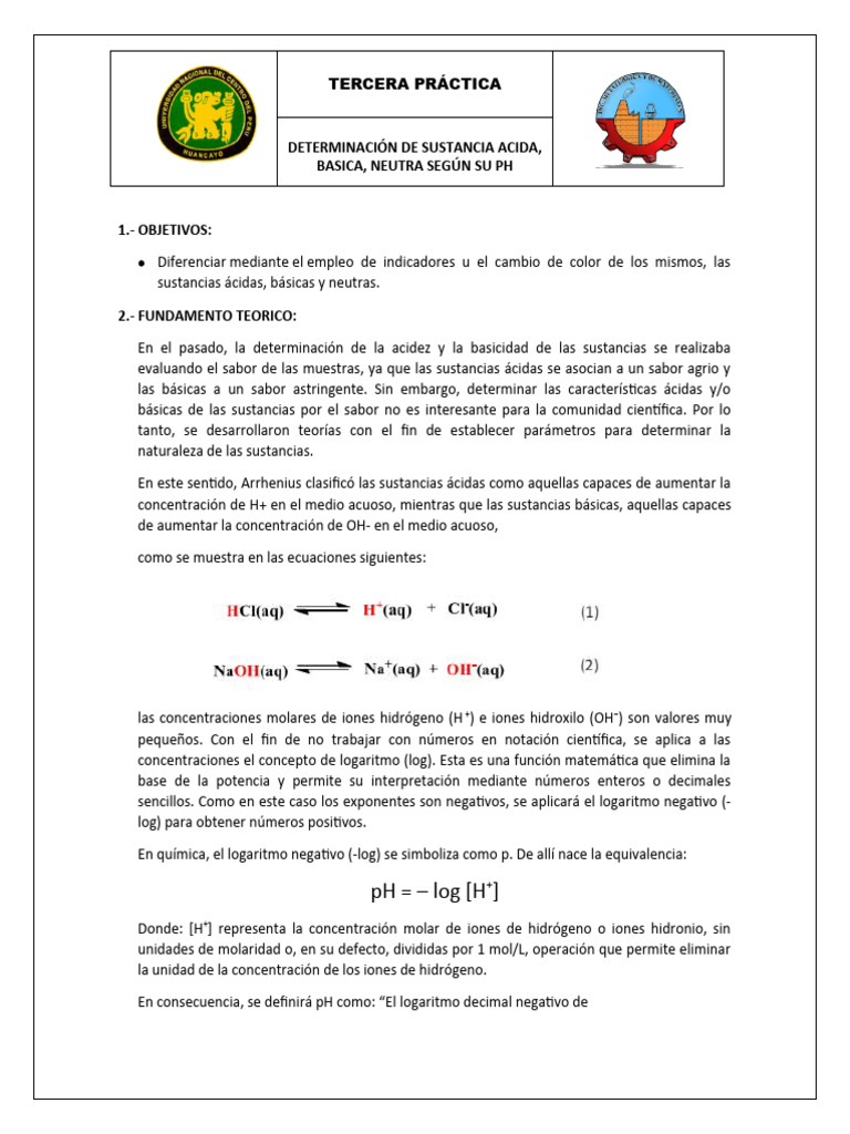 Determinación de pH: Ácidos y Bases | PDF | Ácido | Ph