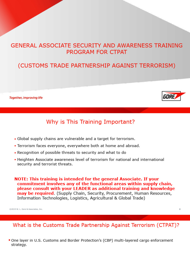 CTPAT General Security and Awareness Training For Brainshark 20220830 | PDF | Computer Security ...