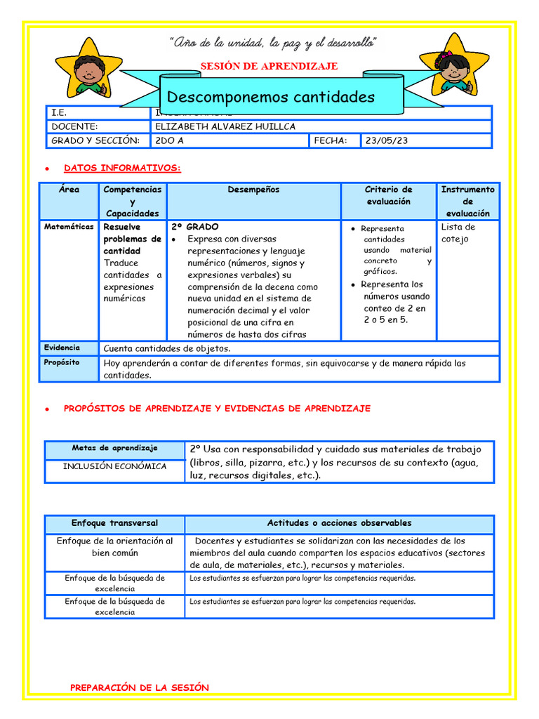 2º E3 S2 SESIÓN D2 MAT CONTAMOS Y REPRESENTAMOS (3) | PDF | Evaluación | Aprendizaje