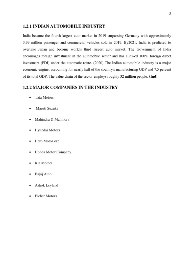 Indian Automobile Industry Overview | PDF | Motor Vehicle | Transport ...
