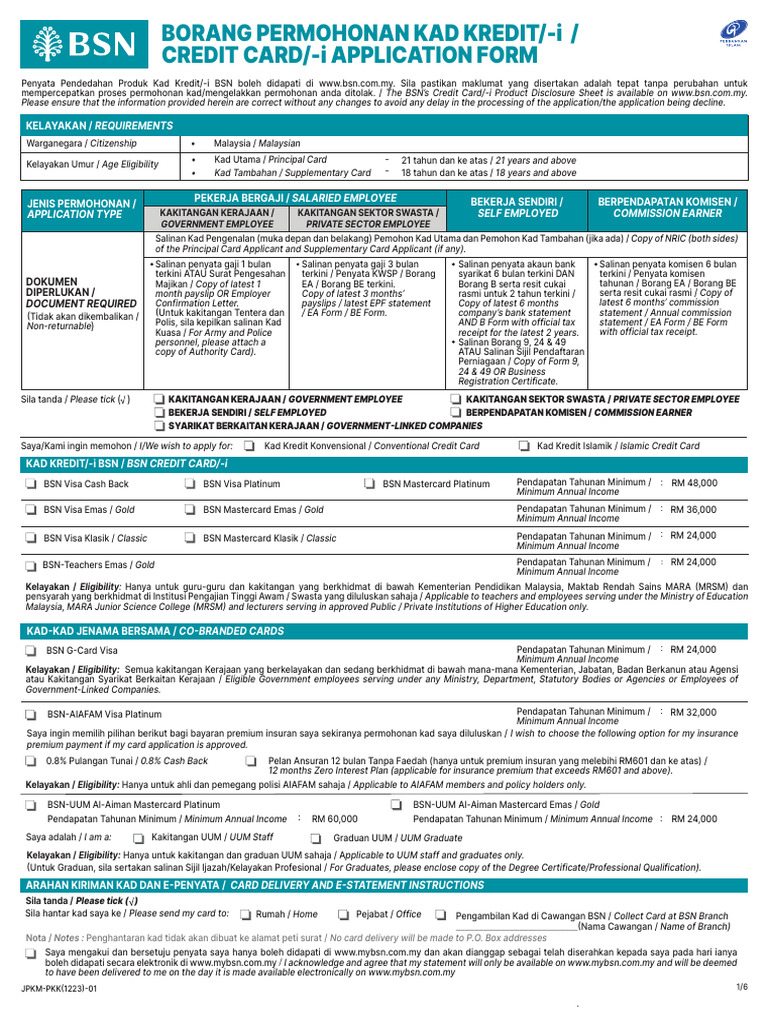 BSN Visa Form (31-5-2024) | PDF | Credit Card | Visa Inc.