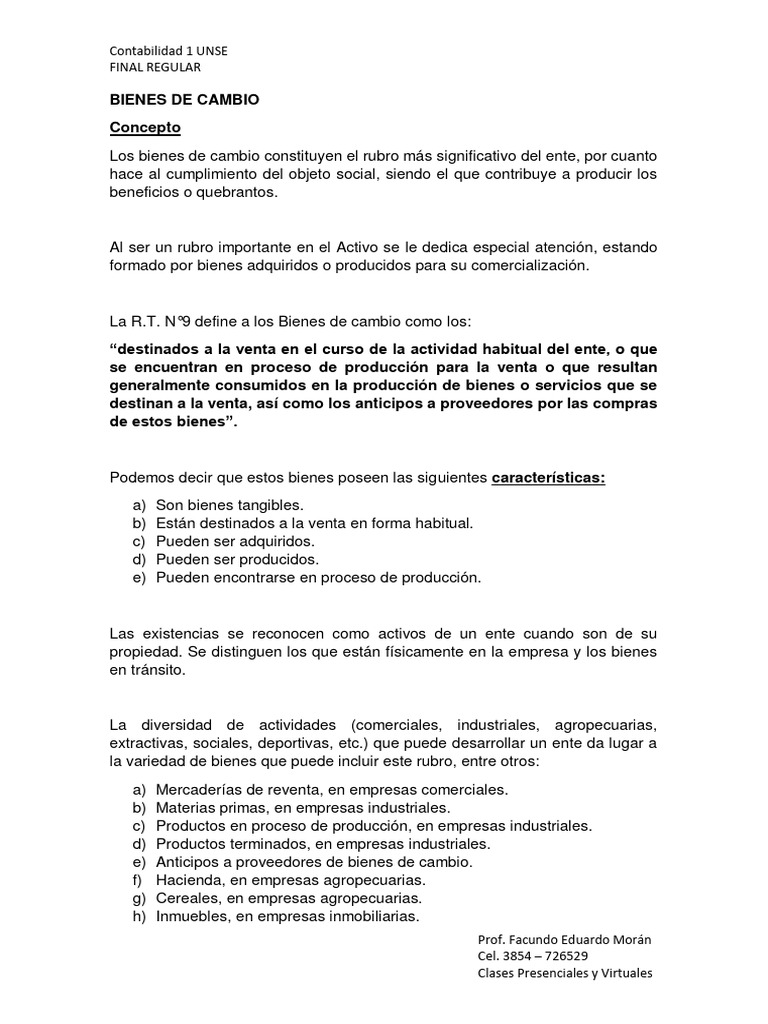 5 - Unidad 2 Contabilidad 1 - Bienes de Cambio | PDF | Impuesto al valor agregado | Contabilidad
