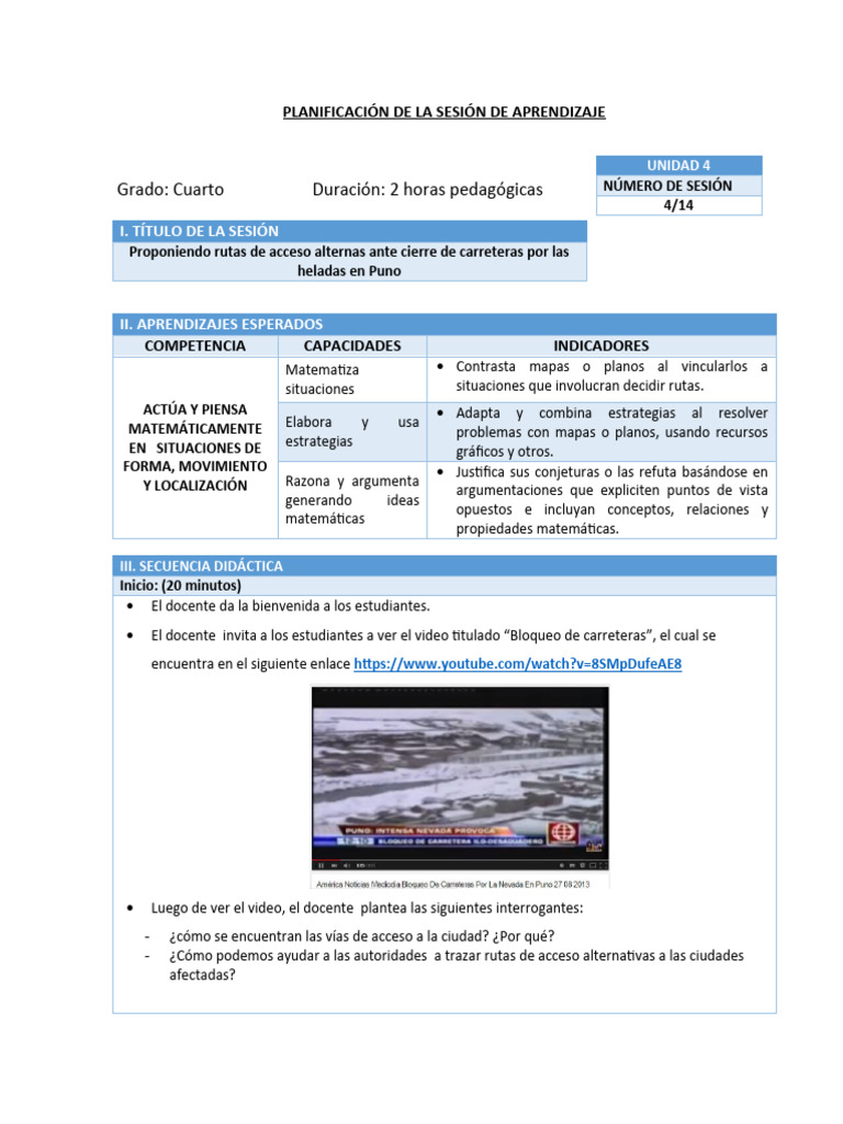 Mat4-U4-Sesion 04 | PDF | Mapa | Aprendizaje