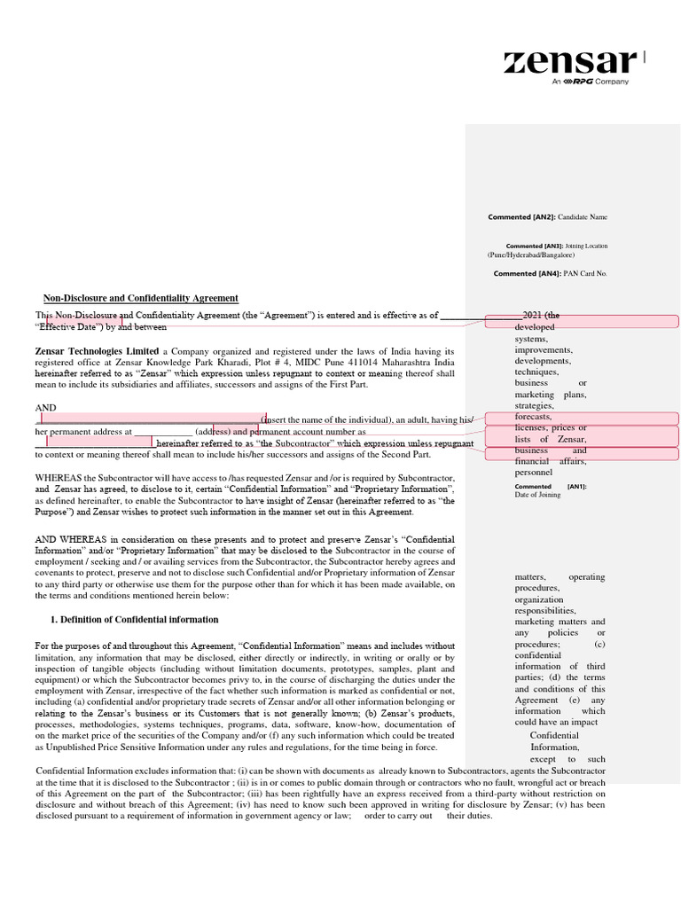 Non-Disclosure Agreement (NDA) - New | PDF | Non Disclosure Agreement ...
