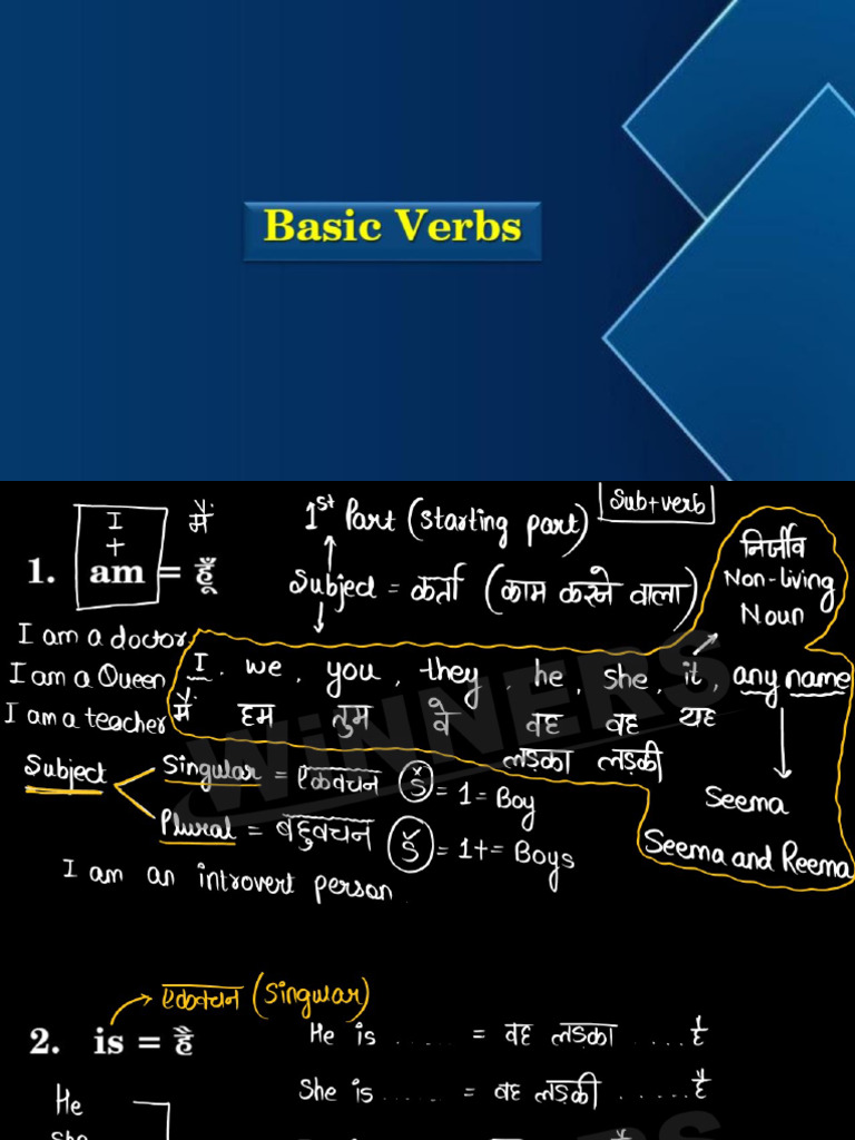 008) Class-1 Basic Verbs | PDF