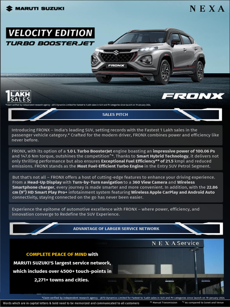 Fronx Turbo Boosterjet Vs Competition | PDF | Automatic Transmission ...