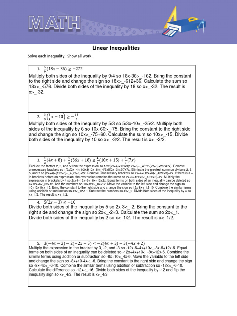 Math8_M3Worksheet3_EditablePDF | PDF | Inequality (Mathematics ...