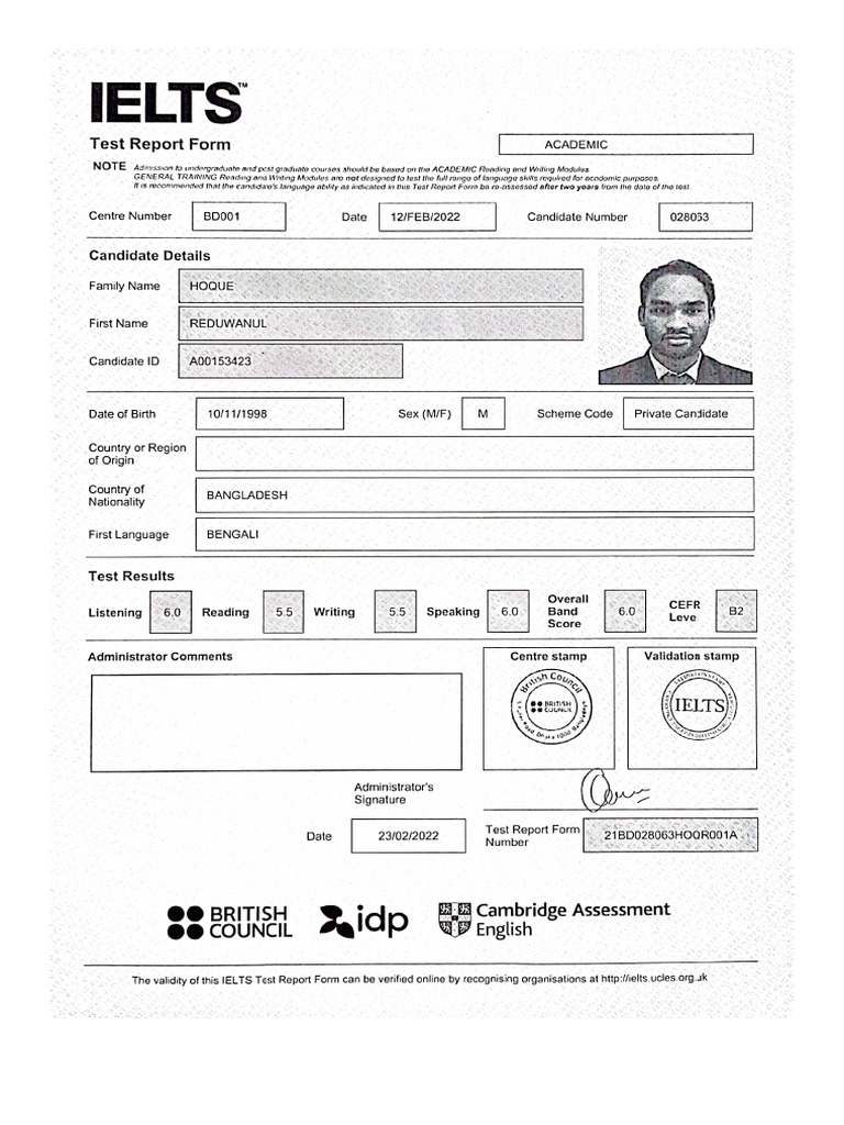 IELTS Certificate | PDF