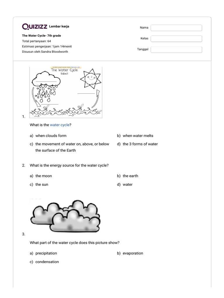 The Water Cycle- 7th grade | PDF | Water | Water Cycle