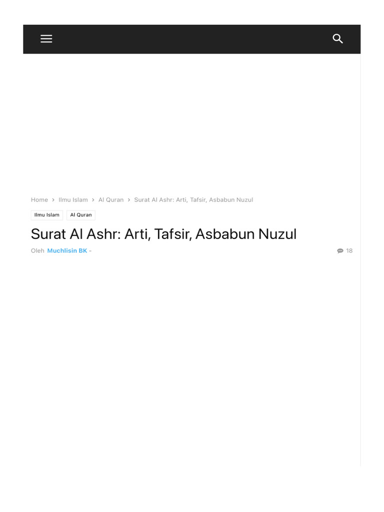 Tafsir dan Arti Surat Al Ashr | PDF