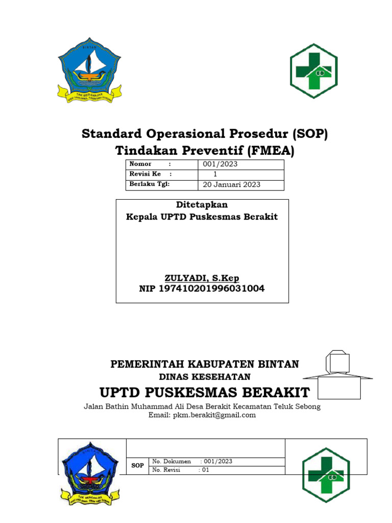 SOP Tindakan Preventif (FMEA) Berakit | PDF