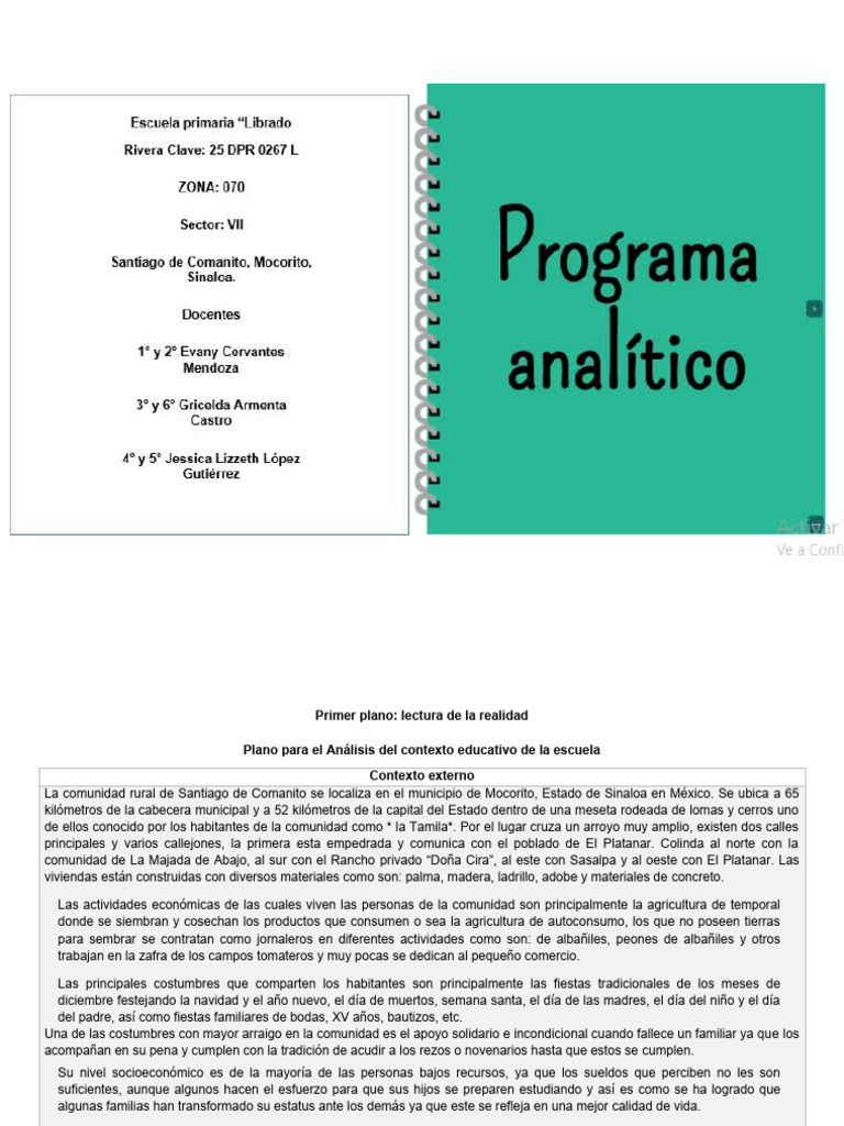 Programa Analitico Librado Rivera-1 | PDF | Multiplicación | Aprendizaje