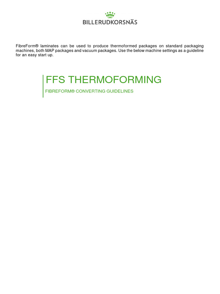 FibreForm Thermoforming Guideline | PDF | Lamination | Vacuum