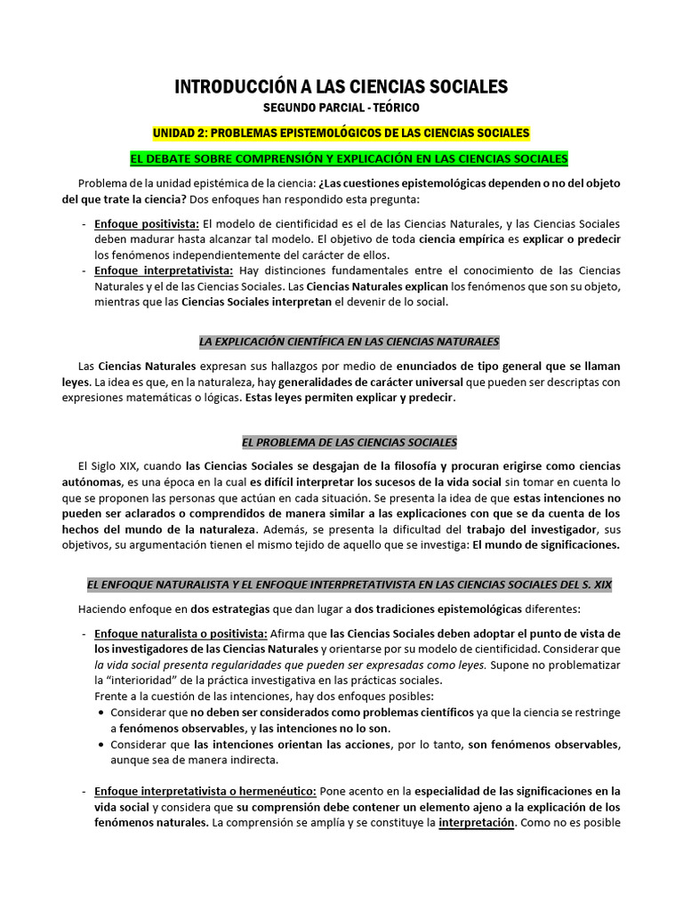 122 Resumen Teorico Del Segundo Parcial | PDF | Positivismo | Science