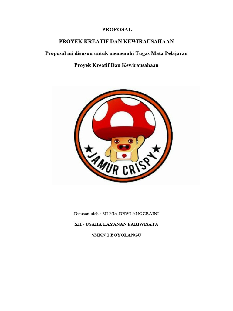 Proposal Jamur Crispy Silvi | PDF | Seni