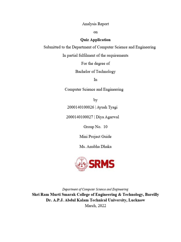 Analysis Report | PDF | Client–Server Model | Application Software
