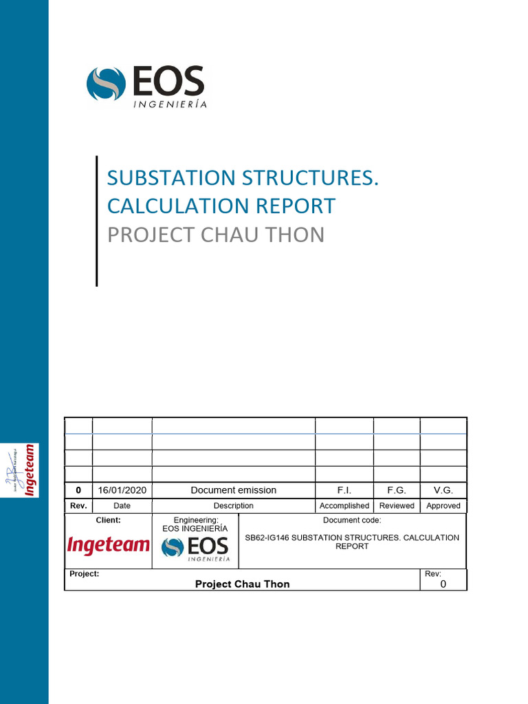 Sb62-Ig146 Substation Structures. Calculation Report | PDF | Electrical ...