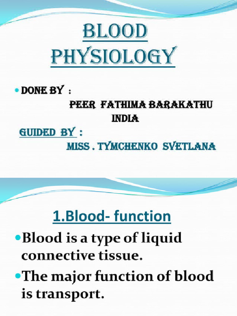 1.blood Physiology | PDF
