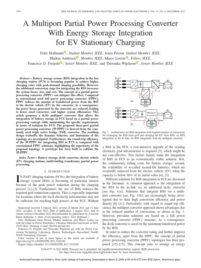 A Multiport Partial Power Processing Converter With Energy Storage ...