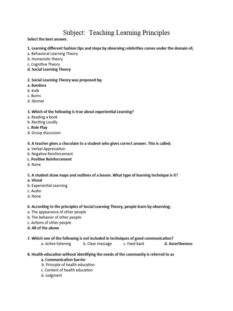 TLP 5th 2017 Final | PDF | Learning | Motivational