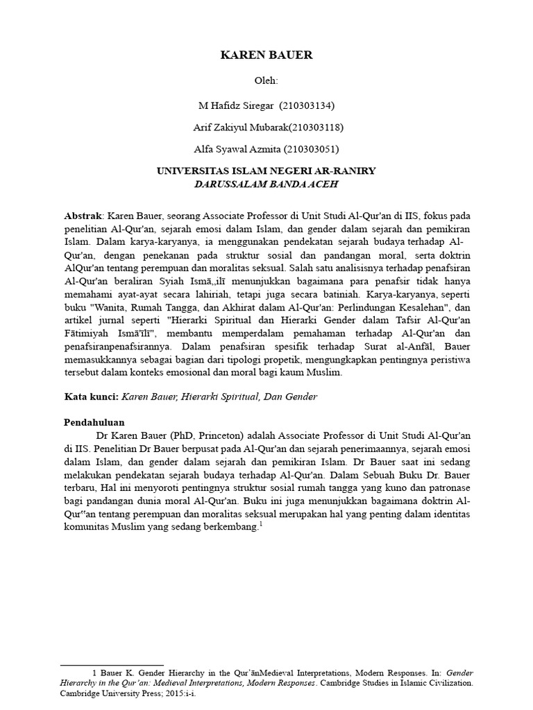 KAREN BAUER - KEL 9 Literaturs | PDF