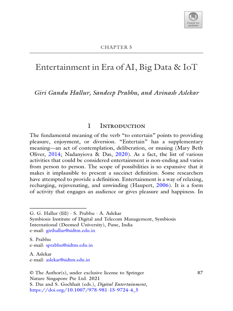 Entertainment_in_Era_of_AI_Big_Data_and | PDF | Internet Of Things | Big Data