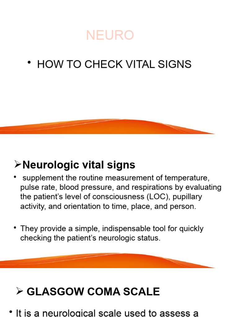Neurologic Vital Signs Assessment Guide | PDF | Coma | Traumatic Brain ...