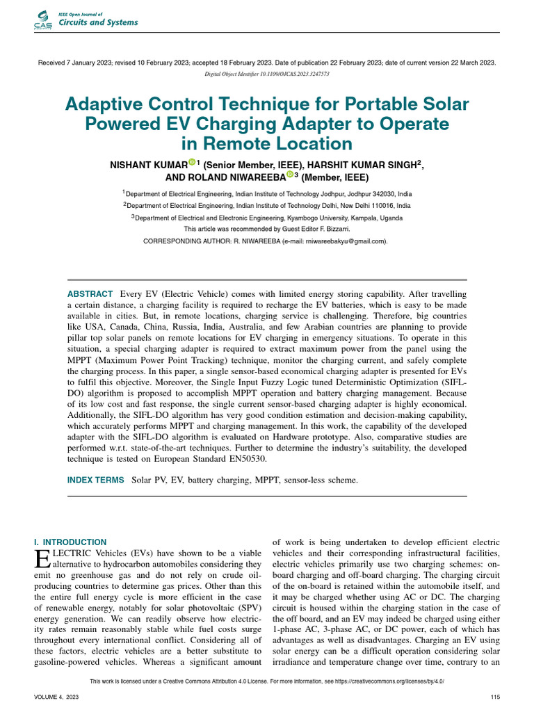 2023 J Adaptive Control Technique For Portable Solar Powered EV ...