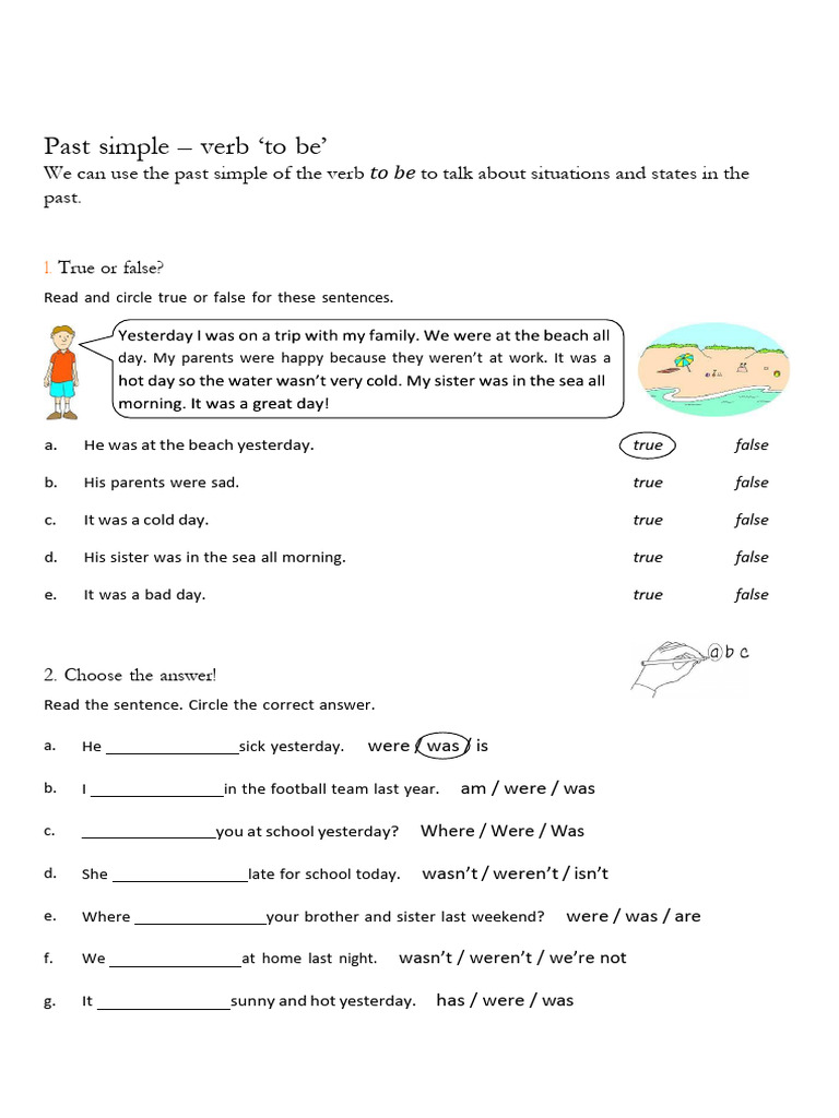 Grammar Practice Past Simple Verb To Be Worksheet | PDF | Languages ...