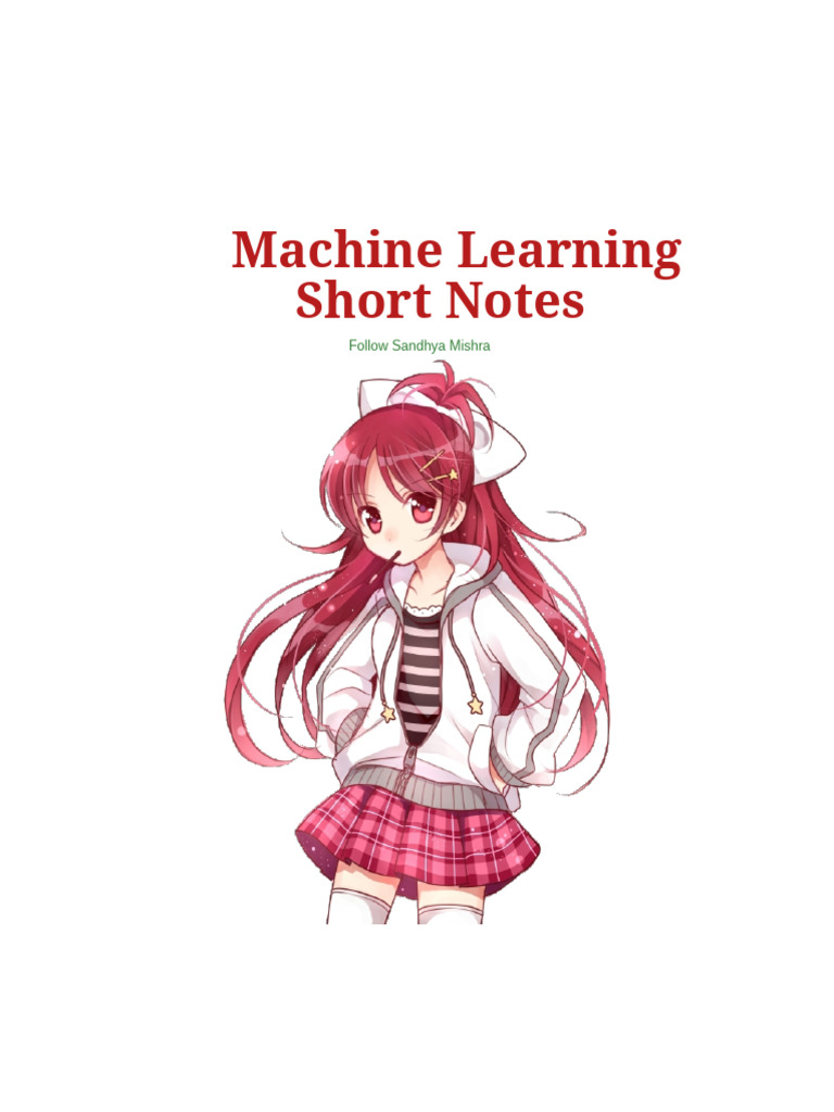 Machine Learning Short Notes Pdf