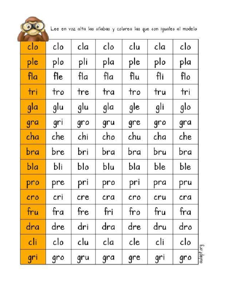 Silabas Trabadas | PDF