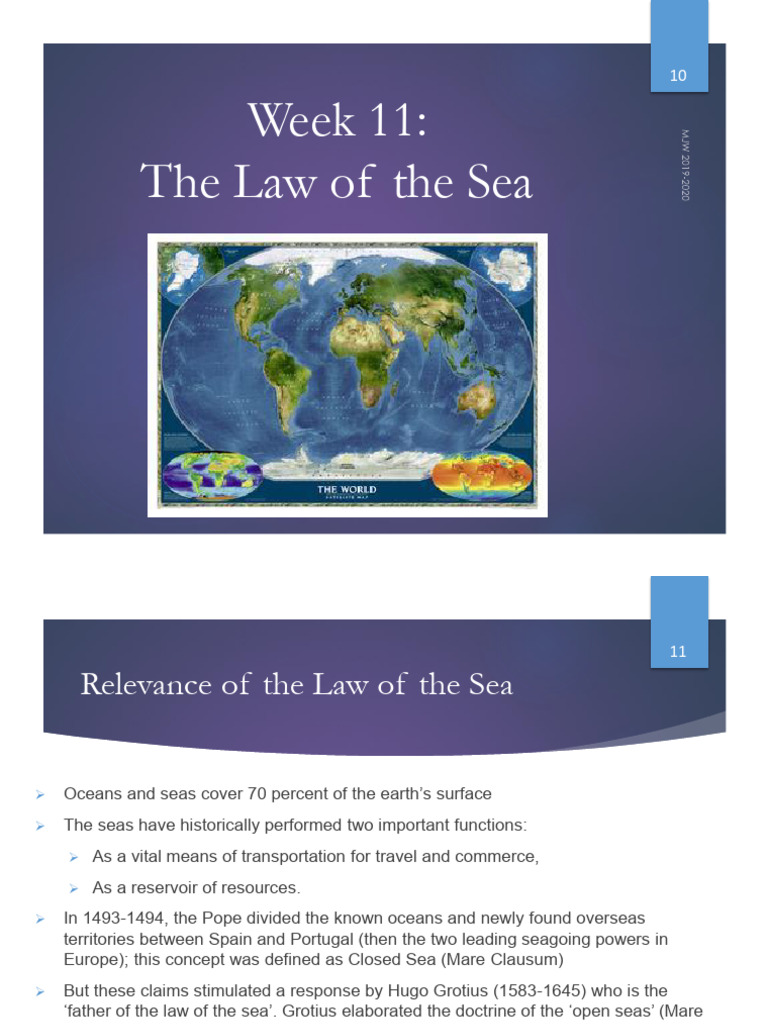 Lect 11 2019-2020 MJW IEL & LOSC | PDF | Territorial Waters | United Nations Convention On The ...
