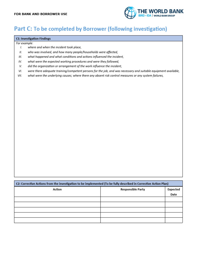 Incident Form Part C (Step 5 - For Borrower Use) (1) | PDF | Traffic ...