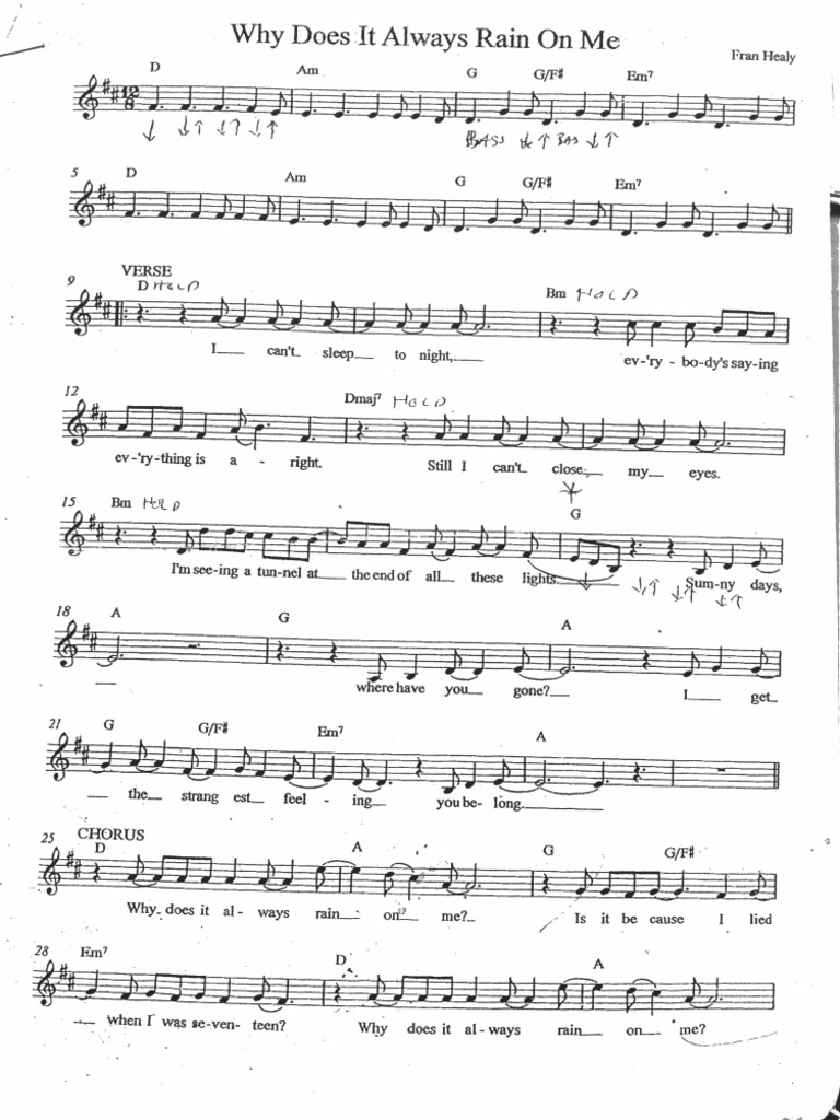 Why Does It Always Rain On Me | PDF