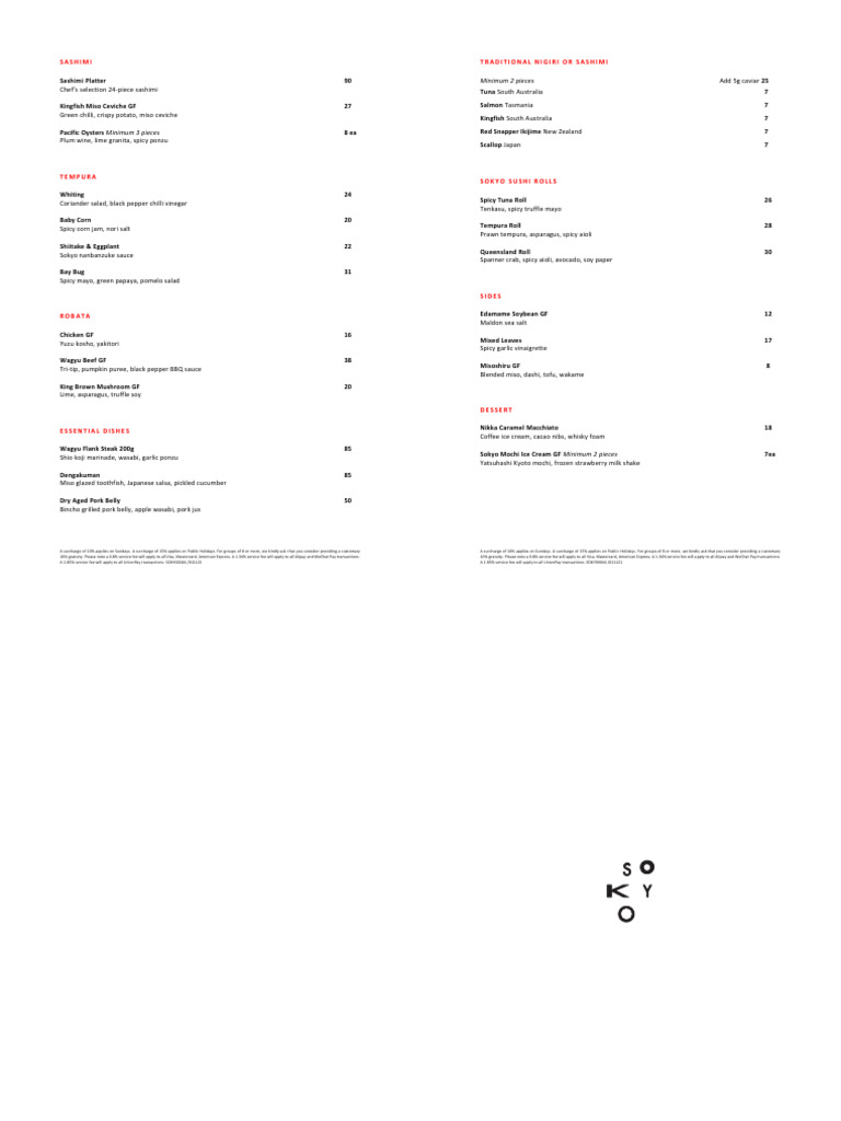 SOKYO Lunch 21092022 | PDF | Sushi | Asian Cuisine