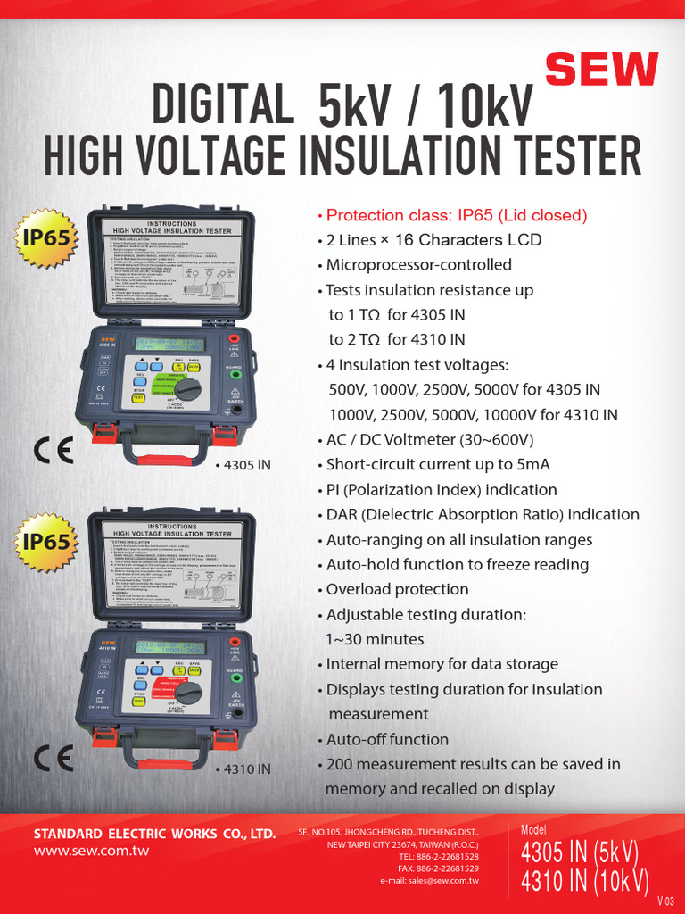 Sew Digital 5kv - 10kv | Download Free PDF | Voltage | Electrical Resistance And Conductance
