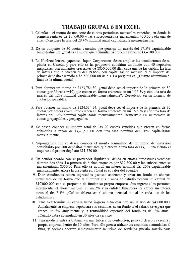 Trabajo Grupal 6-Gradientes | PDF | Interés | Dinero