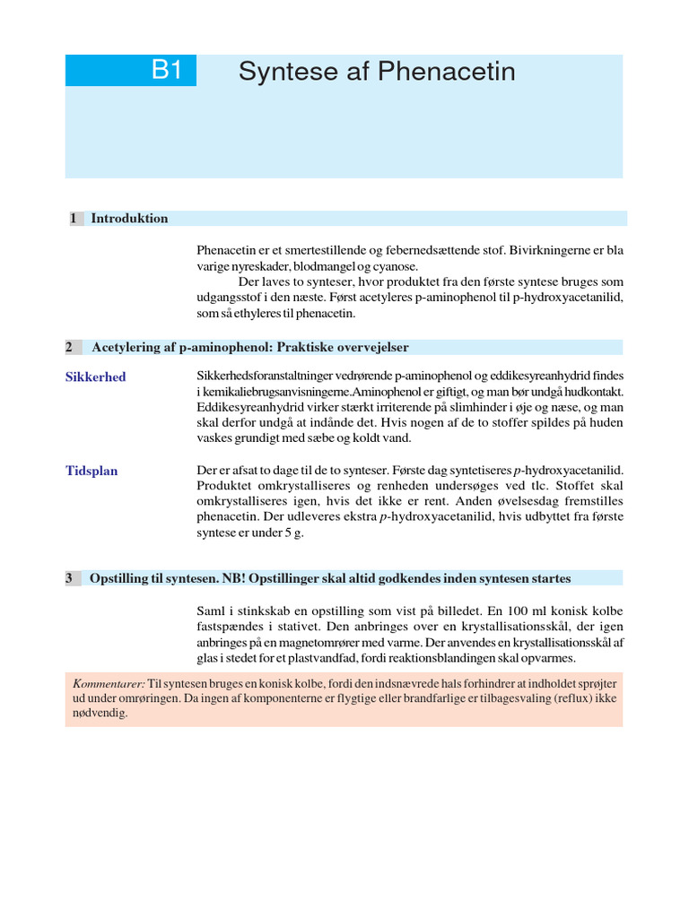B1 Syntese Af Phenacetin | PDF