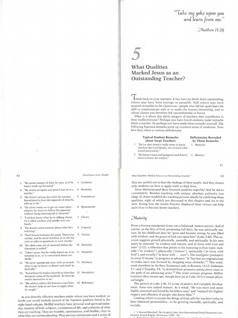 Teaching As Jesus Taught (Roy B. Zuck) - Bab 5-6 | PDF