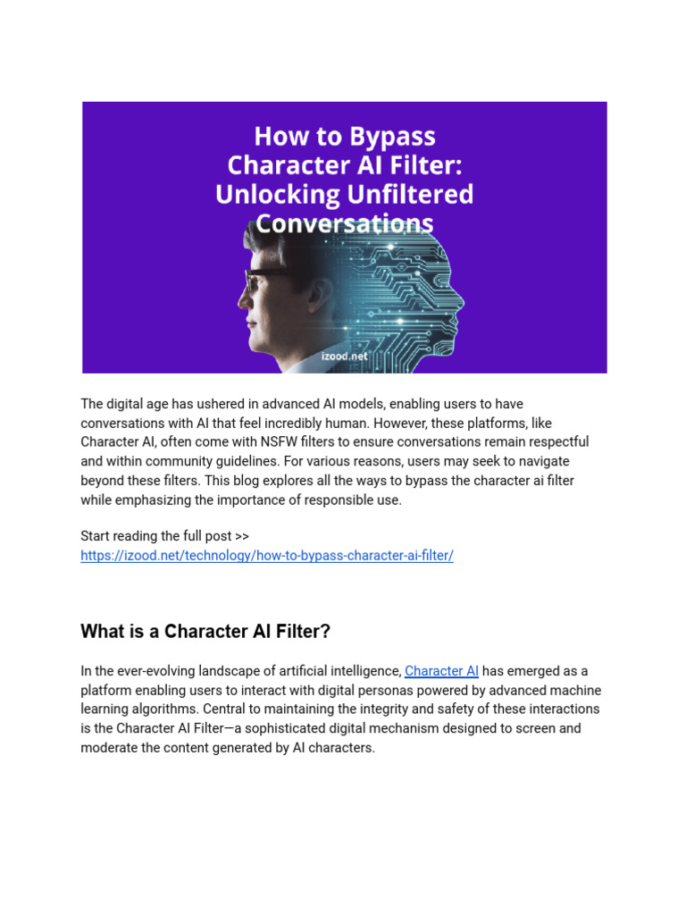 All The Ways To Bypass Character AI Filter - Unlocking Unfiltered ...