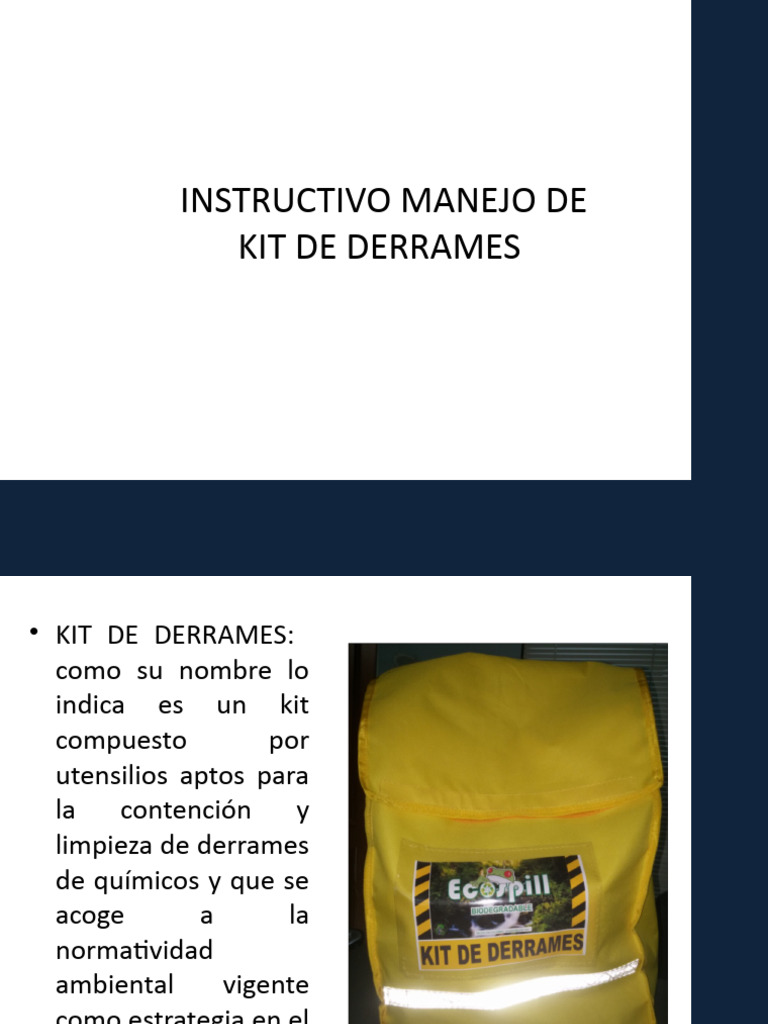 Instructivo Manejo de Kit de Derrames | PDF | Residuos | Contaminación