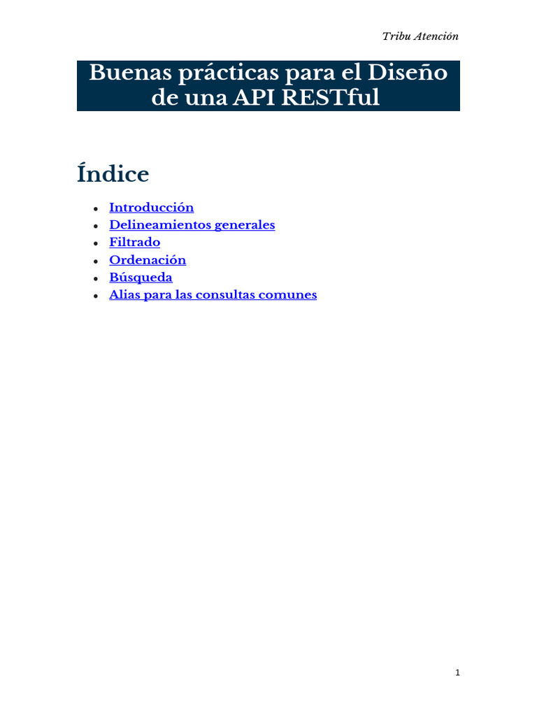 Diseño API RESTful: Buenas Prácticas | PDF | Software | Informática