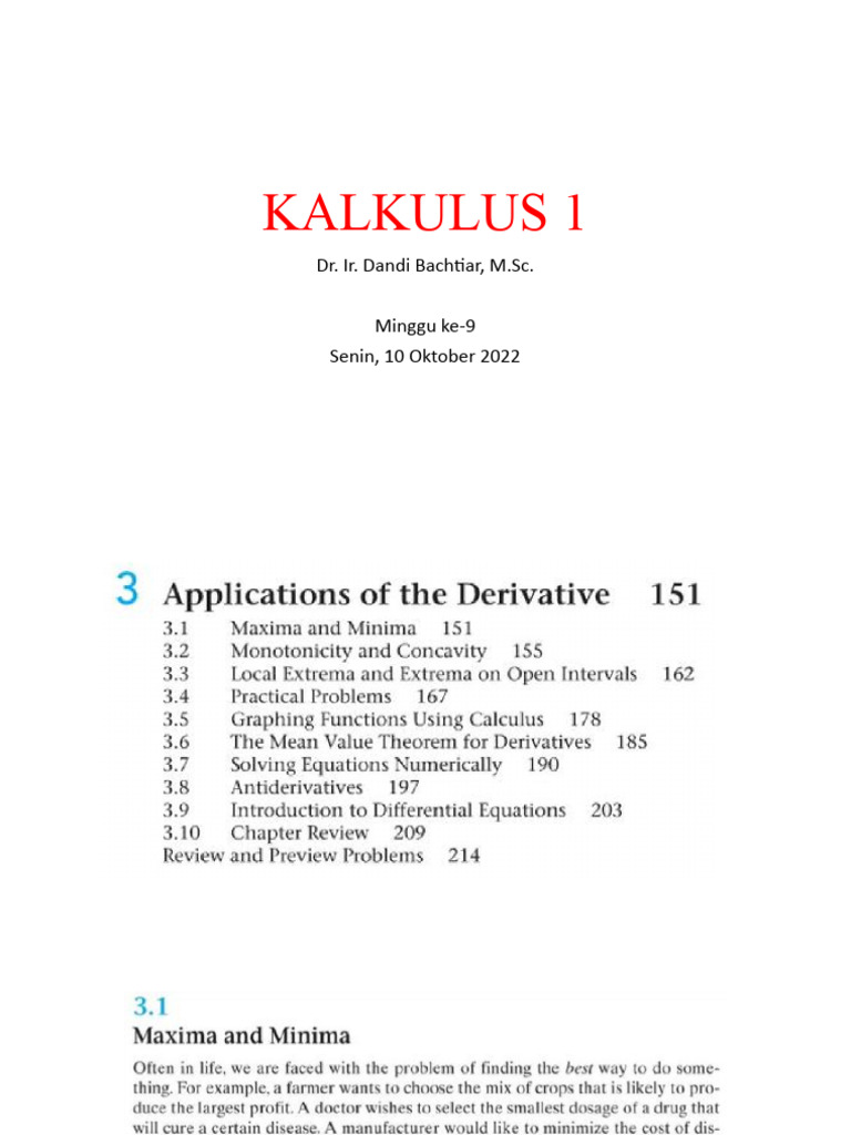 Bagi Kalkulus 1 Minggu 9 Pdf